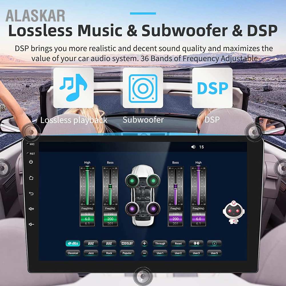 ALASKAR Car GPS Navigation with Panoramic Camera Universal Radio Stereo ...