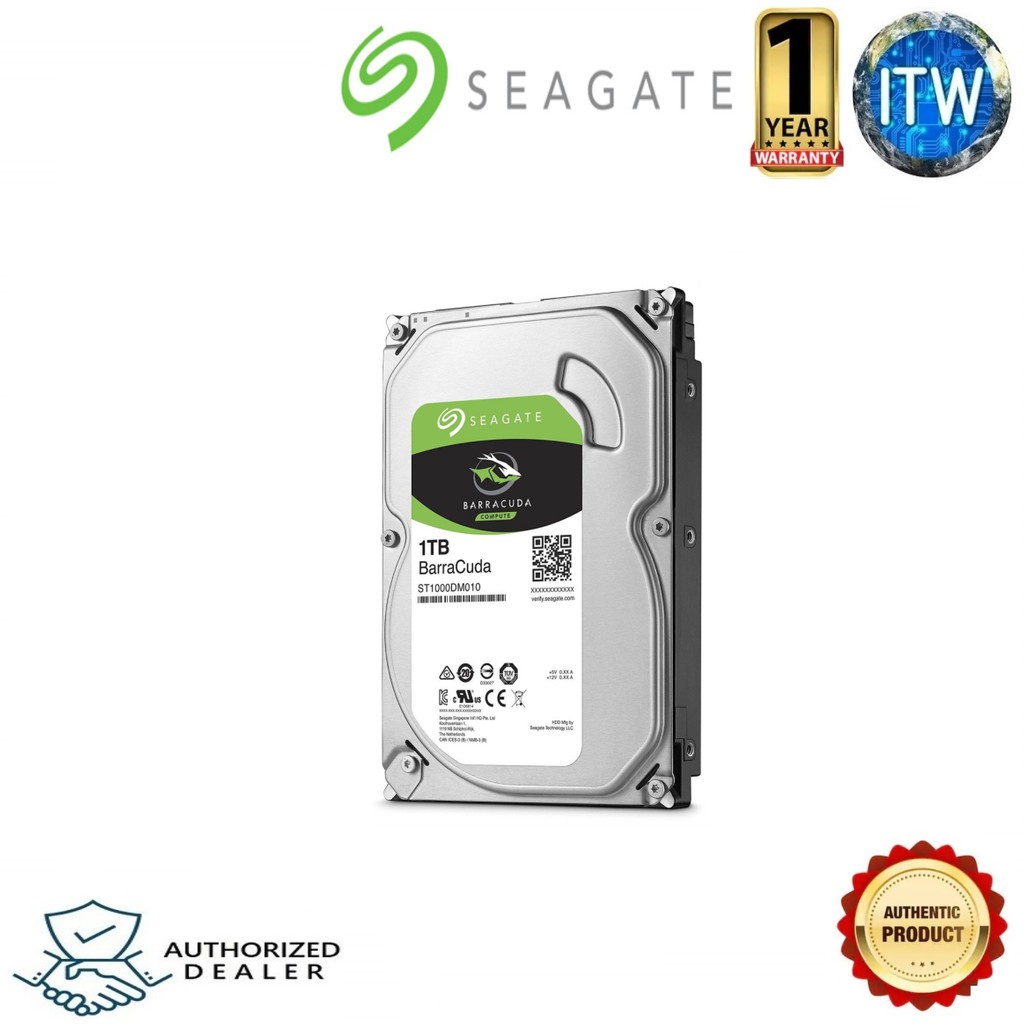 Seagate BarraCuda ST1000DM010 1TB 7200 RPM 64MB Cache SATA 6.0Gbs 3.5 Internal Hard Drive HDD ...