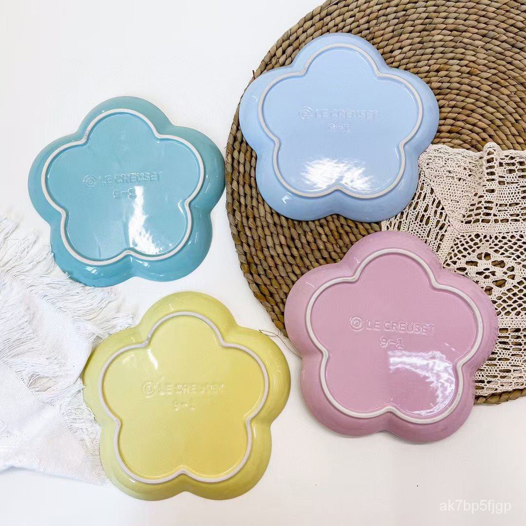 Cool color flower plate le creuset petal plate flower-shaped plate four ...