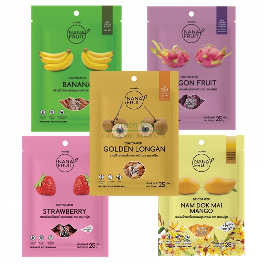 Nana Fruit ผลไม้อบแห้ง 25g. Dehydrated Fruit นานาฟรุต ไม่ผสมน้ำตาล ...