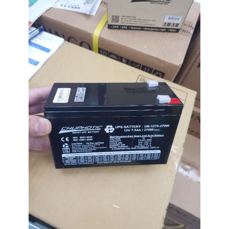 Battery CHUPHOTIC/EWAVE ของเเท้ แบตเตอรี่ สำรองไฟ UPS รุ่น UB1275-270W ...