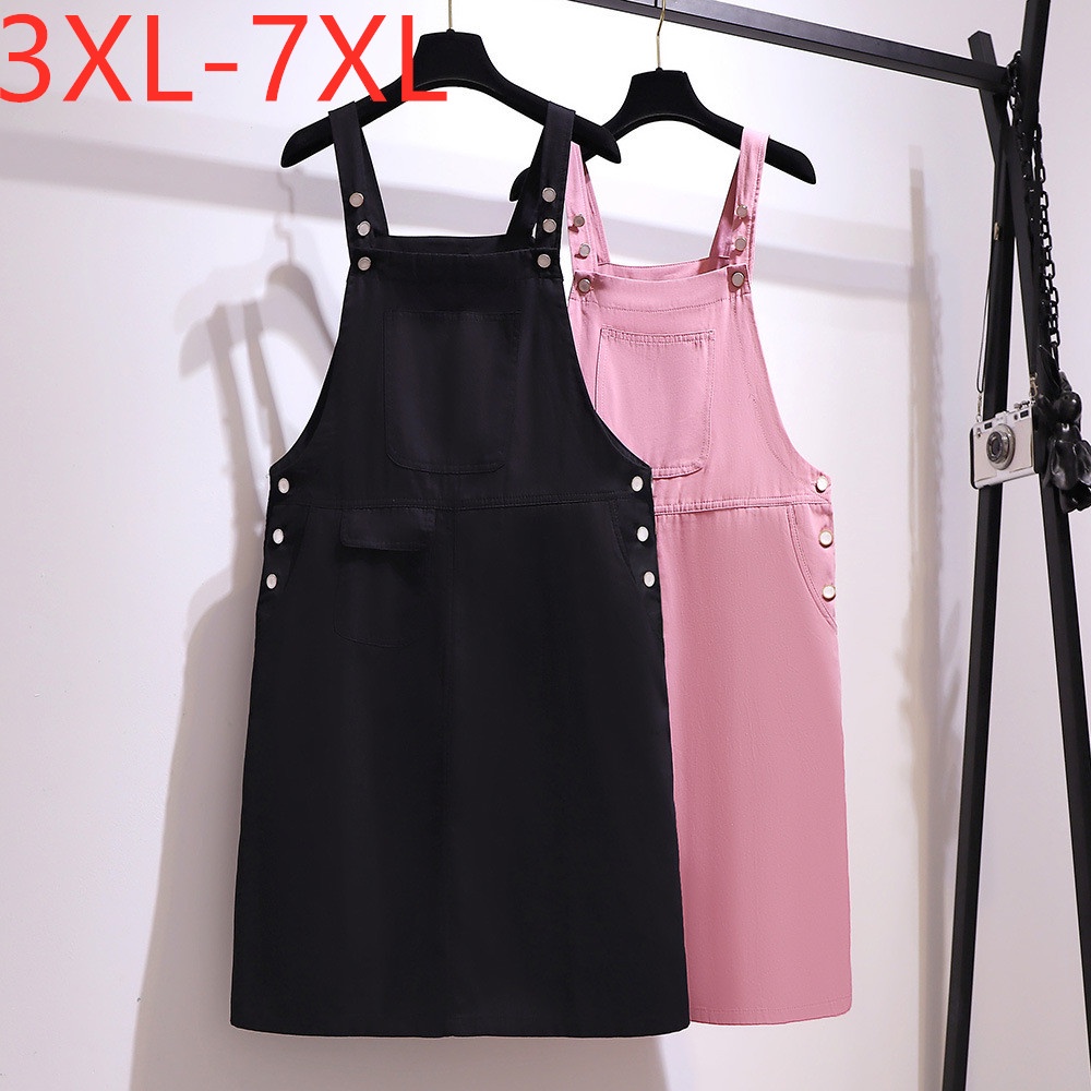 New 2021 ladies summer plus size mini dress for women large loose casual retro black pink ...