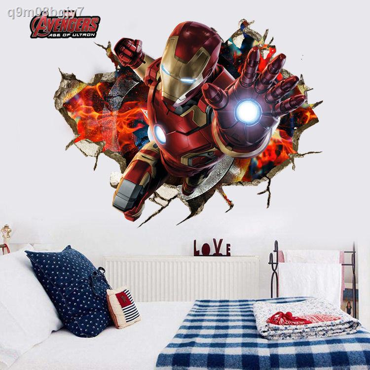 hot♧ Creative 3D Marvel Marvel Avengers สติกเกอร์ Scratch Iron Man สติก ...