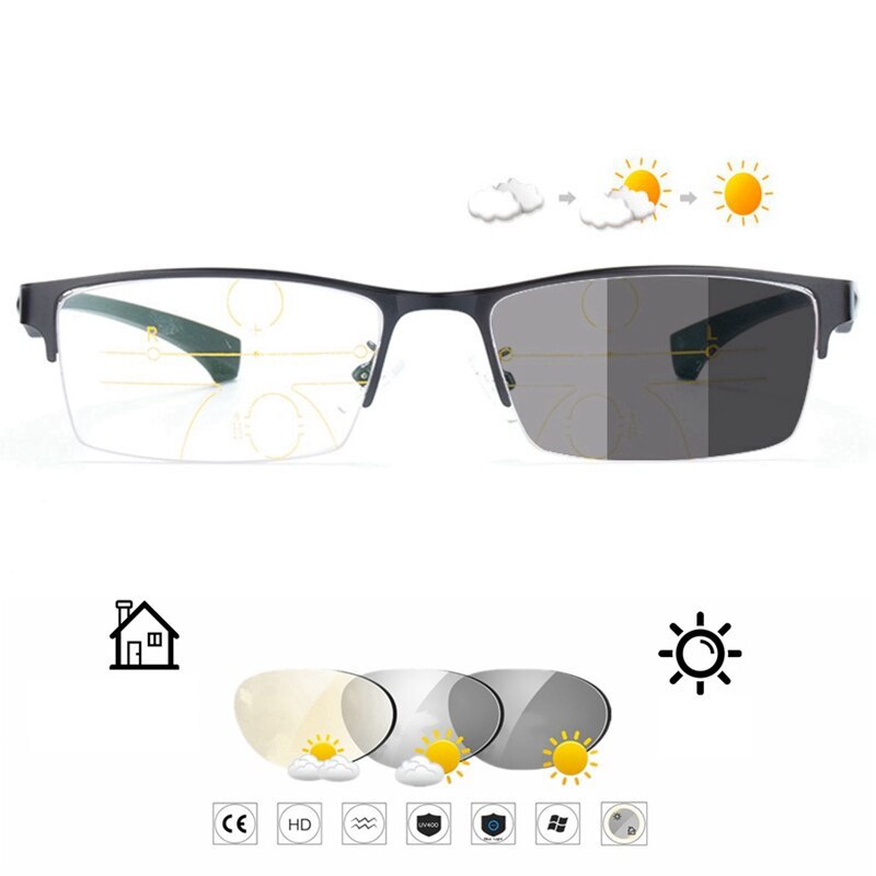 Finished Progressive Multifocal Reading Glasses Men Photochromic ...