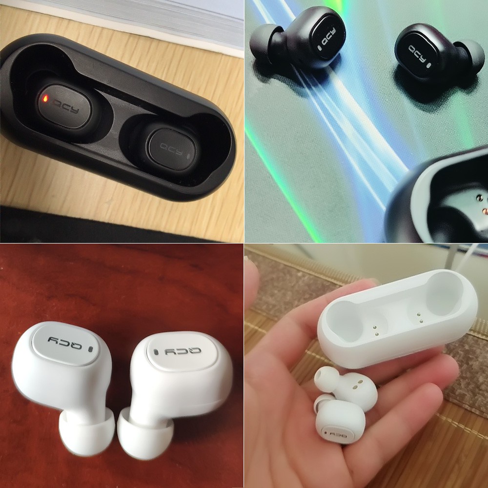 QCY T1C Bluetooth 5.0 หูฟังแบบทึบไร้สายพร้อมหูฟังสเตอริโอในหูแบบคู่หู ...