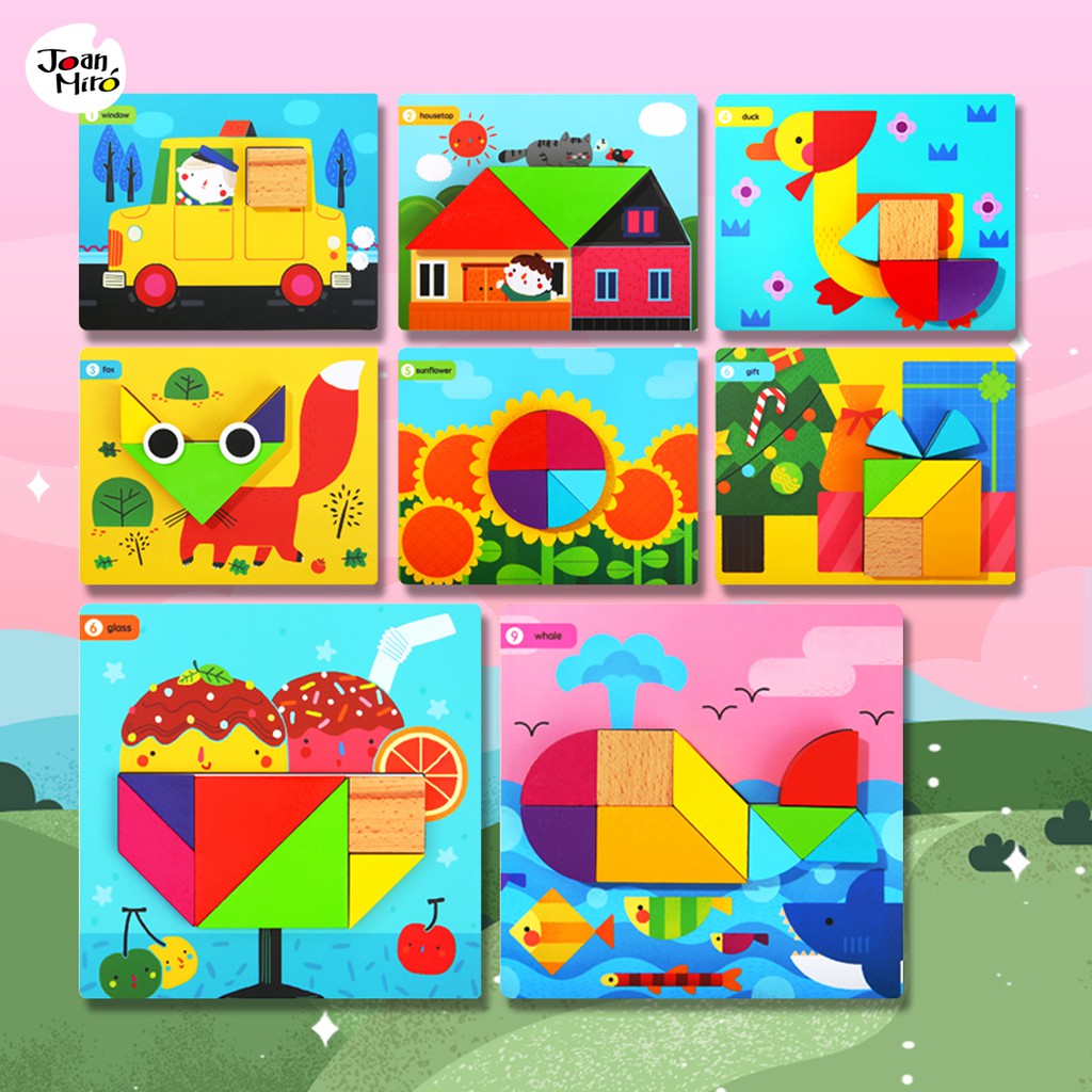 Joan Miro บล็อกตัวต่อแทนแกรม Geometric Blocks แทรนแกรมรูปทรงเรขาคณิต ...