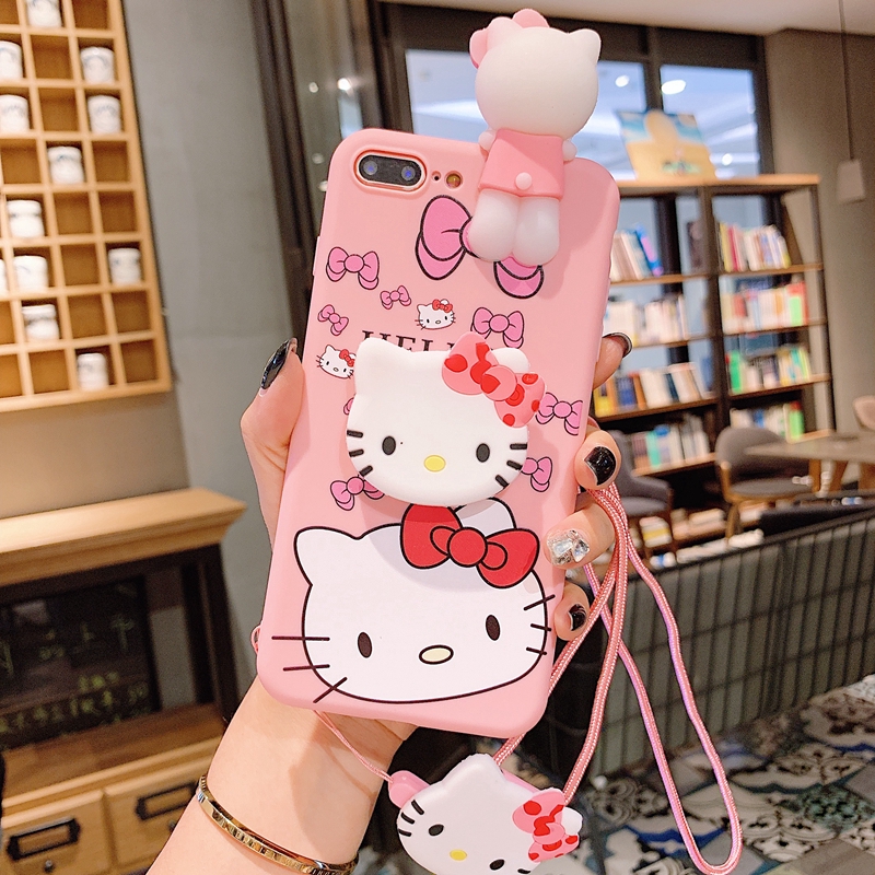 เคสโทรศัพท์ลายการ์ตูน Hello Kitty สีชมพูน่ารักสําหรับ Oppo A37 A39 A57
