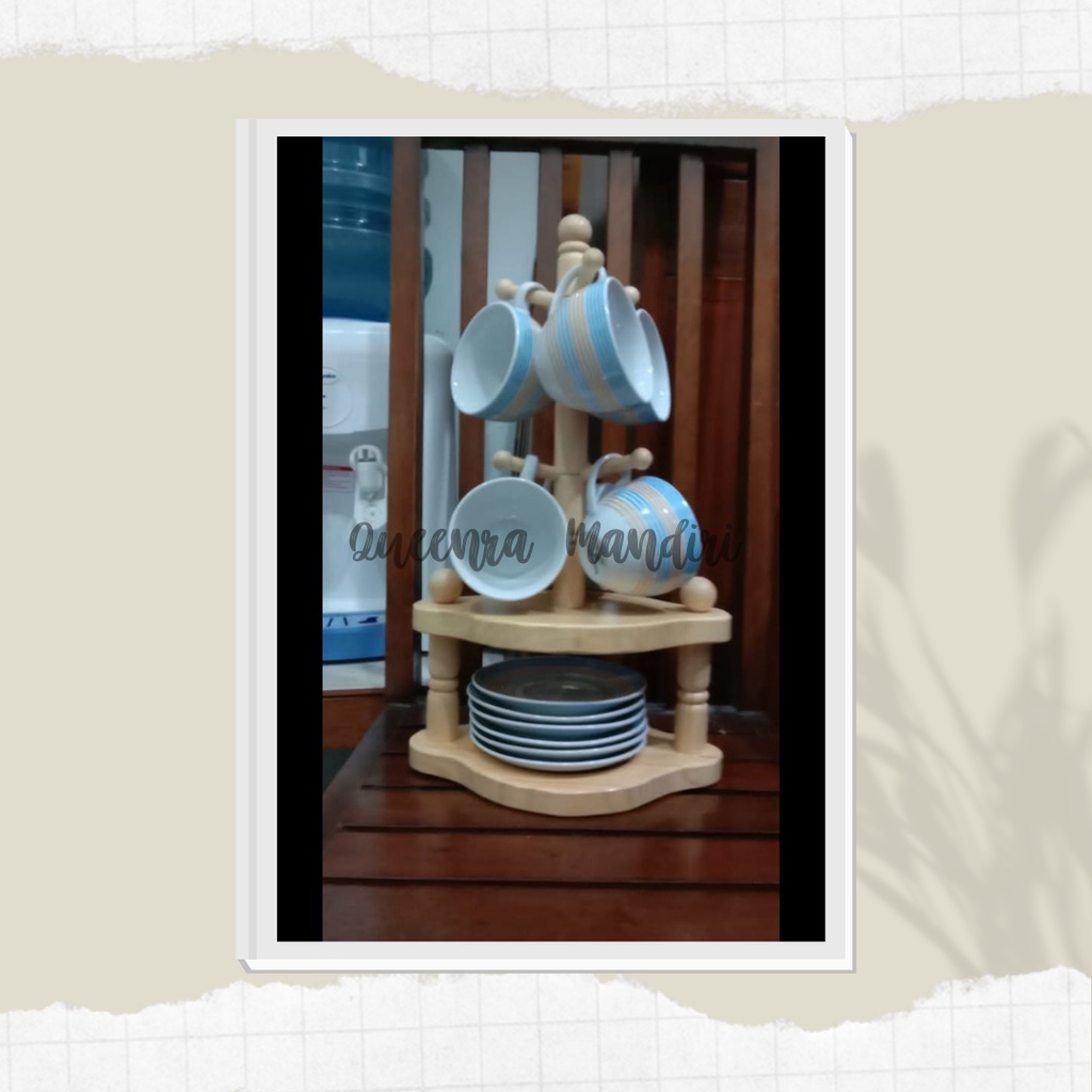 Mandiri-queenra- ที่วางแก้วไม้ 2 ระดับ สไตล์เกาหลี - queenramandiri.th ...