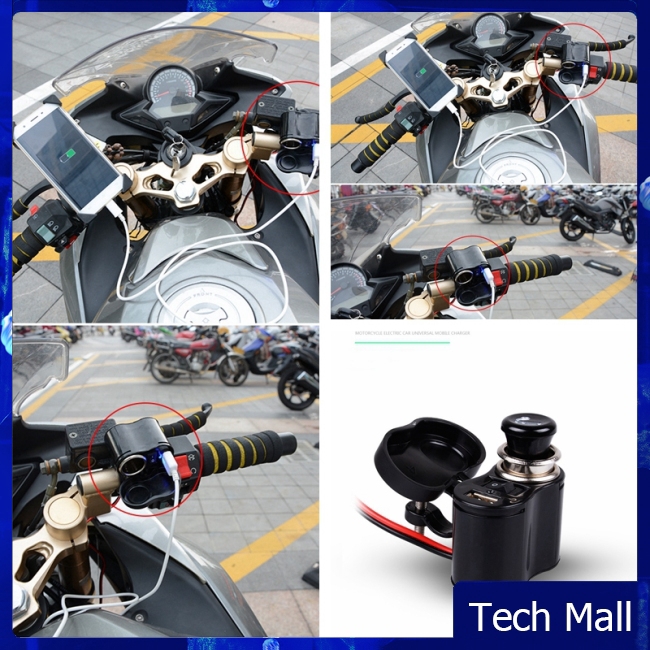 Motorbike Waterproof Charger Power Socket USB Motorcycle 12V Cigarette ...