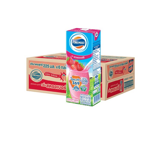 [ขายยกลัง] Foremost นม UHT 225 มล. รสสตอเบอรี่ Multi Nutrients (6 กล่อง ...