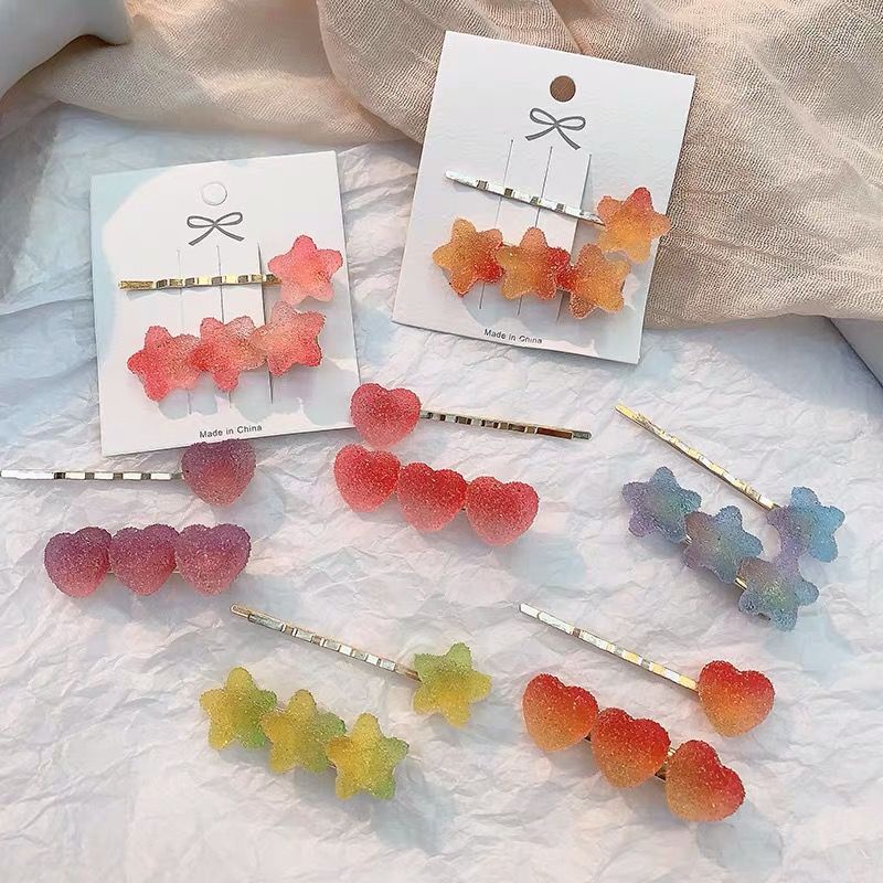 เครื่องประดับสุทธิสีแดงIns ลมสาวหัวใจ hairpin น่ารักเด็ก soft candy ...