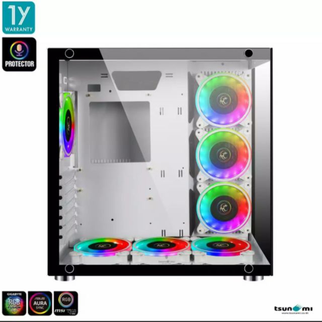 Tsunami Protector VISION 1262 Sound Sync ARGB Tempered Glass+12CM ARGB ...