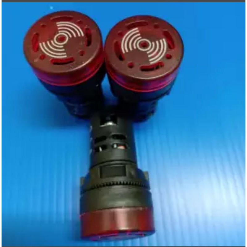 บัสเซอร์ DC 24V หลอดมีไฟสีแดงและมีเสียงสัญญาณเตือน Flash pilot Lamp 24 ...