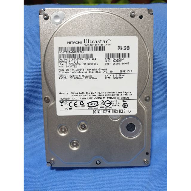 HDD PC 3.5 ยี่ห้อ HITACHI ขนาด 1TB มือสอง - ladda5491 - ThaiPick