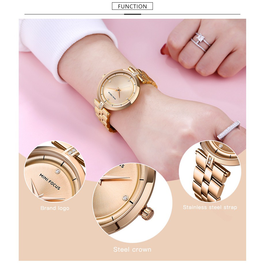 Mini Focus Mf0120L.03 นาฬิกาข้อมือควอทซ์แฟชั่นสําหรับผู้หญิงa ...