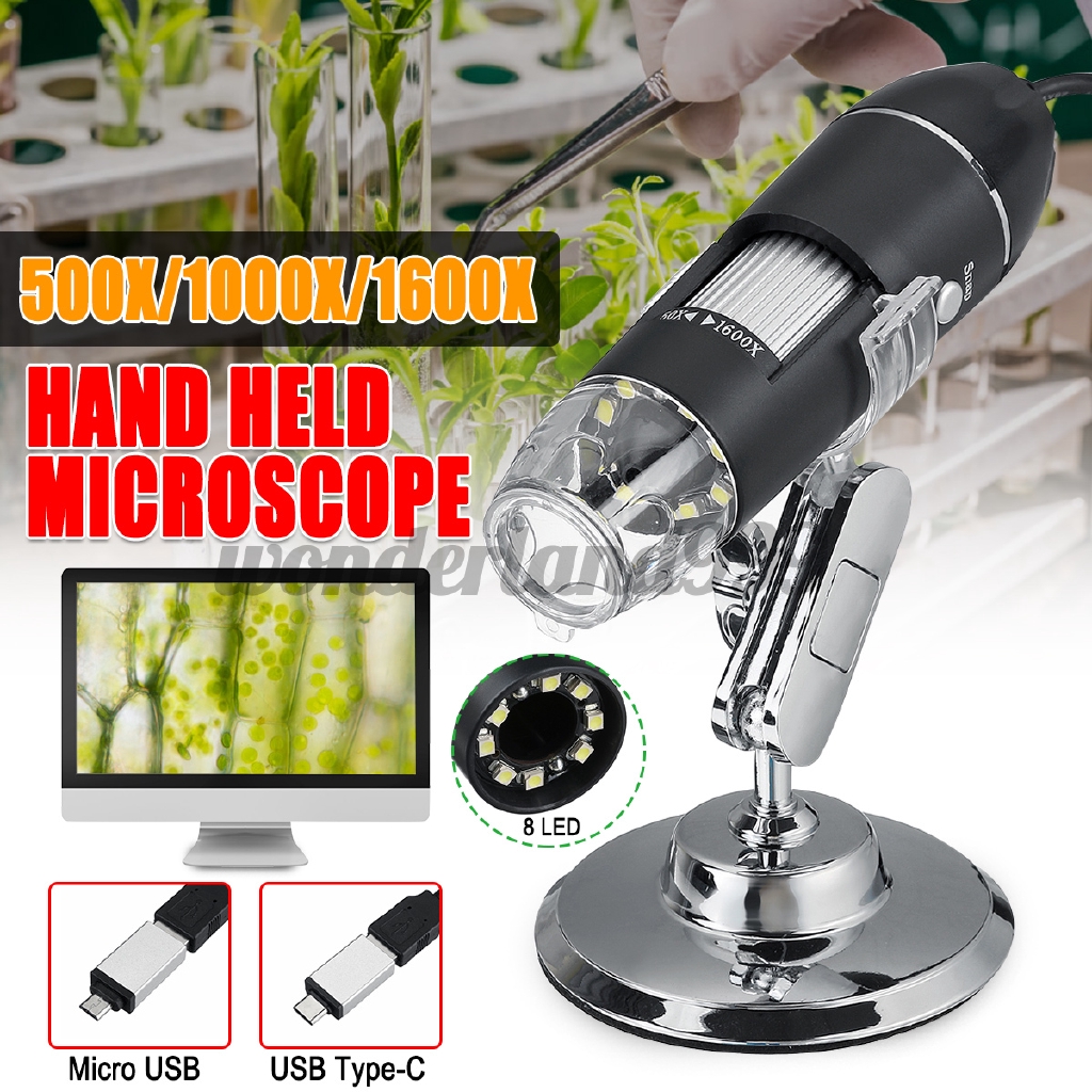 Portable 8 Led Dimmable Dimmer Practical Handheld Microscope Computer ...