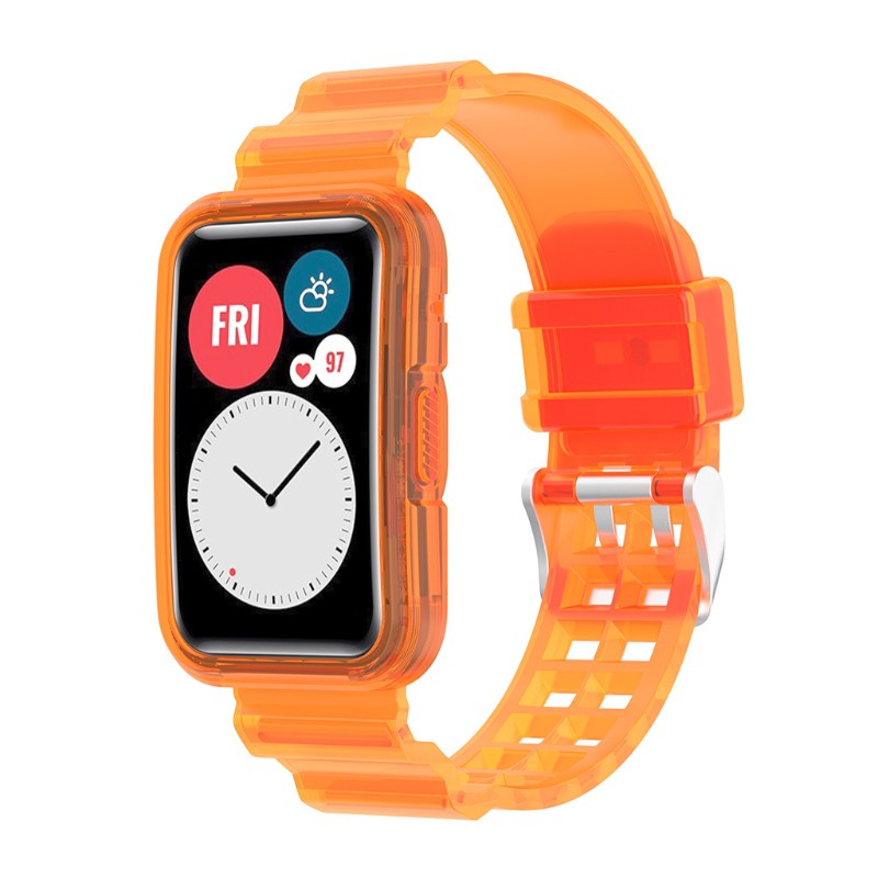 สายนาฬิกาข้อมือซิลิโคน Hsv สําหรับ Huawel Watch Fit Glossy Watch สามารถ ...