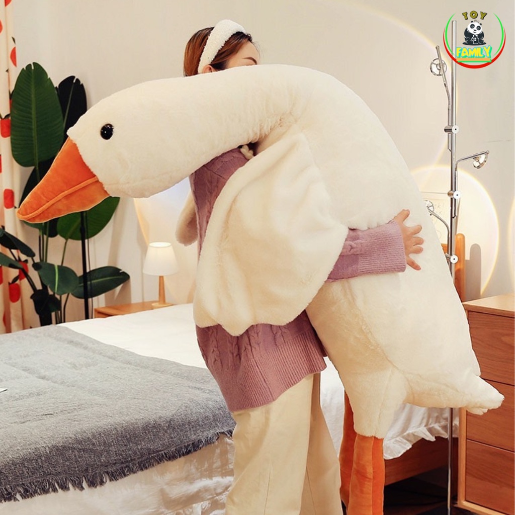 ตุ๊กตาครอบครัวห่านสีขาว ขนาด50CM 90CM 130CM 160CM 190CM ขนนุ่มนิ่มน่ากอดมาก เขียนการ์ดอวยพรได้ ...