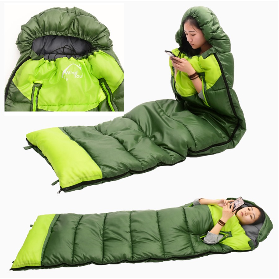 ถุงนอน พกพา สอดมือออกได้ 4 in 1 ที่นอนปิคนิค อุปกรณ์เดินป่า อุปกรณ์แค้ม ...