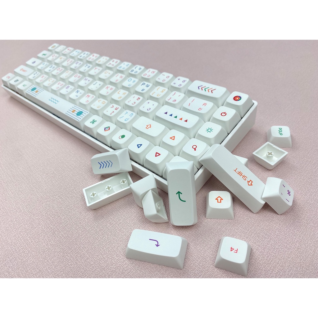 คีย์แคป Neon Keycaps Pastel Keycaps PBT XDA Profile Keycap with 60/64 ...
