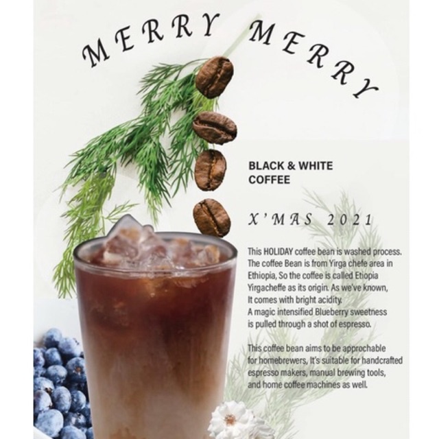 เมล็ดกาแฟ Merry Merry Coffee Beans 200กรัมruedee.coffeeคั่วกลางอ่อนคริส ...