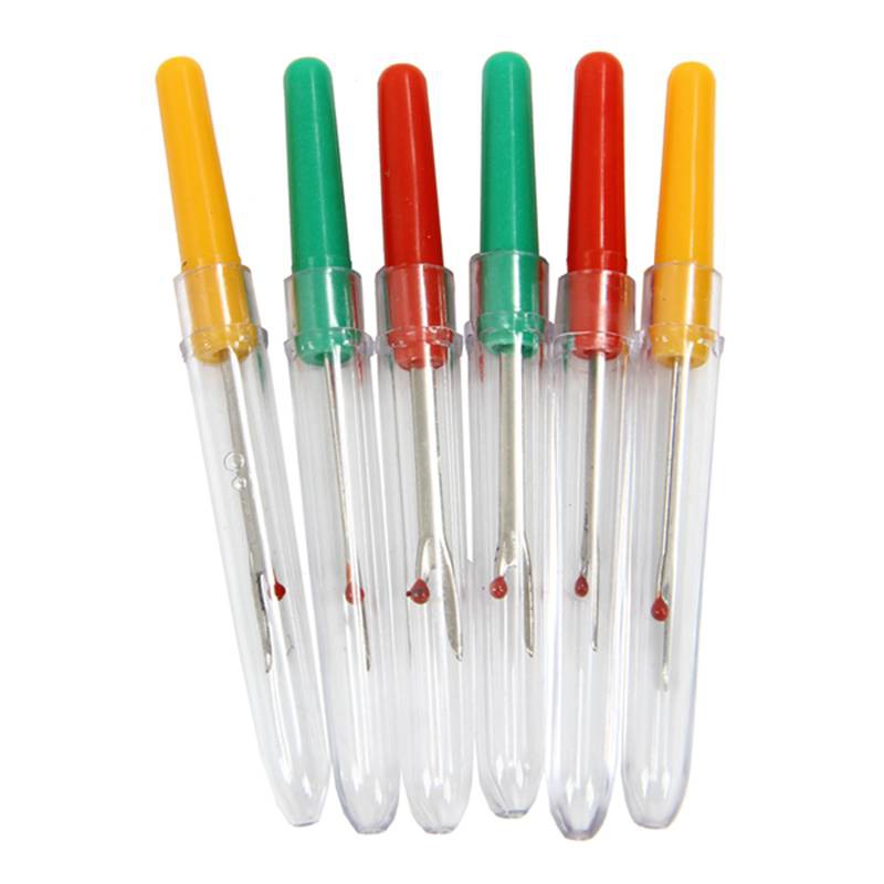 6 Pcs Green Yellow Red Plastic Handle Sewing needle Thread Unpicker ...