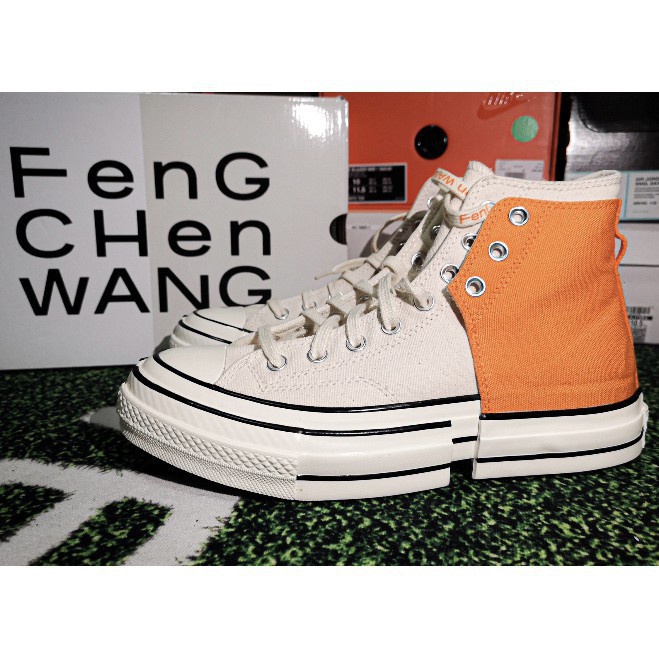 Joint Feng Chen Wang x Converse 2-in-1 1970s white orange high-top ...