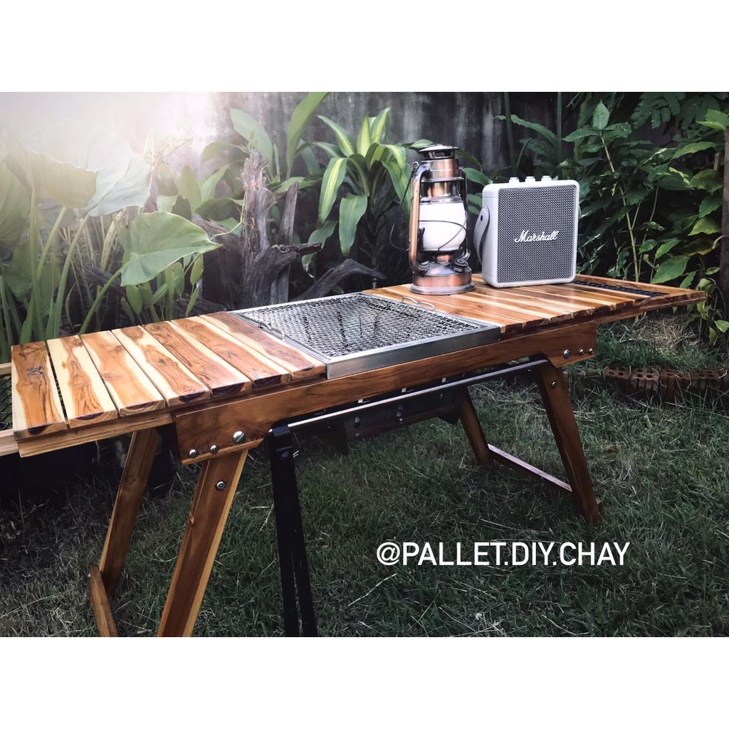 โต้ะ IGT DNA CAMP เป็นงานไม้สักทอง - pallet.diy.chay - ThaiPick