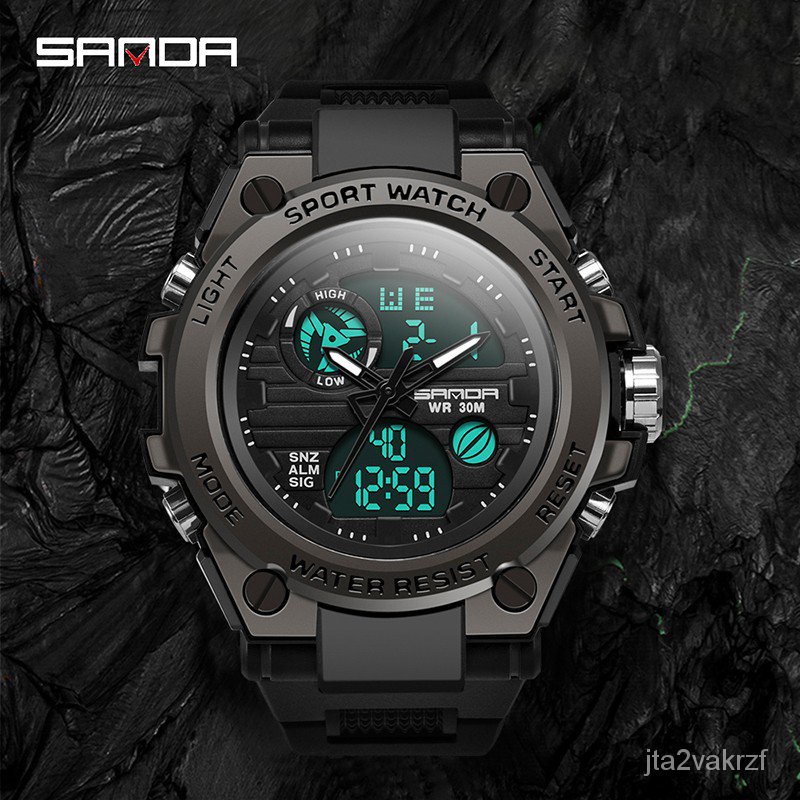 Sanda Military Waterproof Quartz LED Multi-function Luxury Fashion Men ...