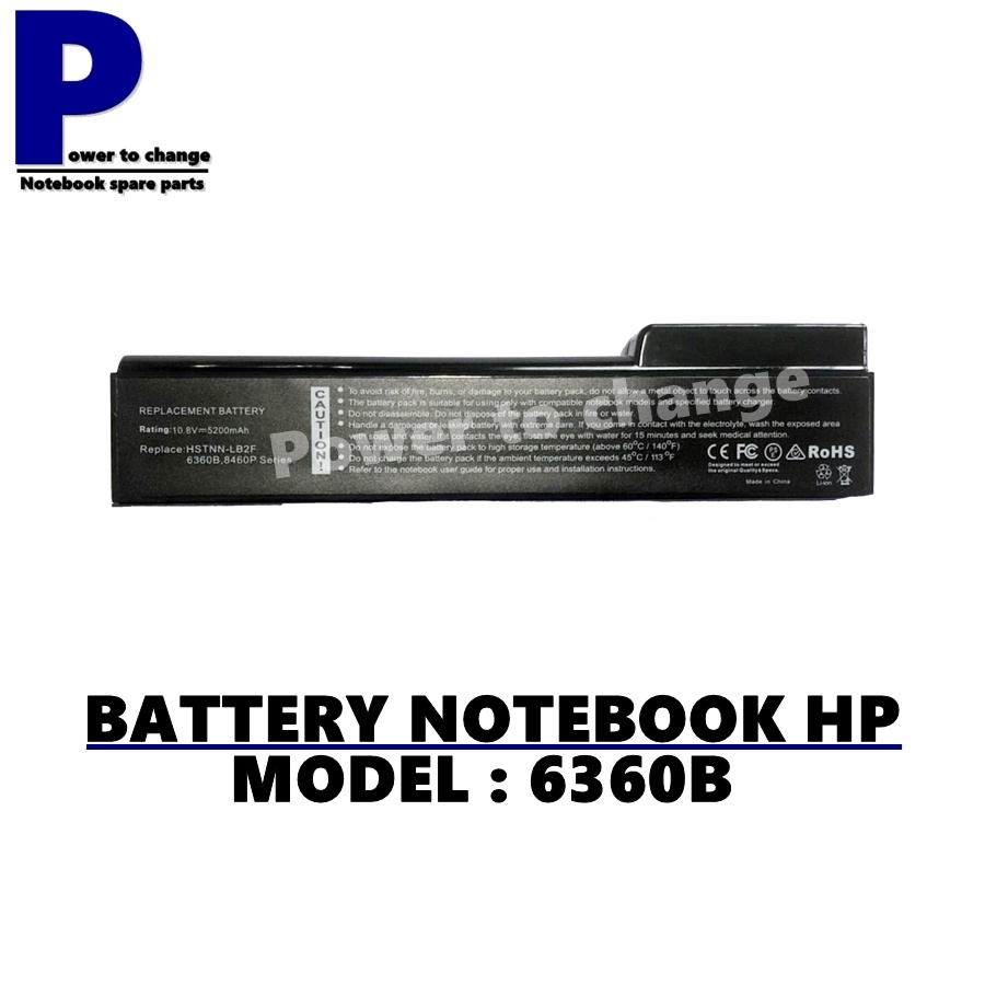 BATTERY NOTEBOOK HP 6360B 8460P SERIES HSTNN-LB2F/ แบตเตอรี่โน๊ตบุ๊ค ...