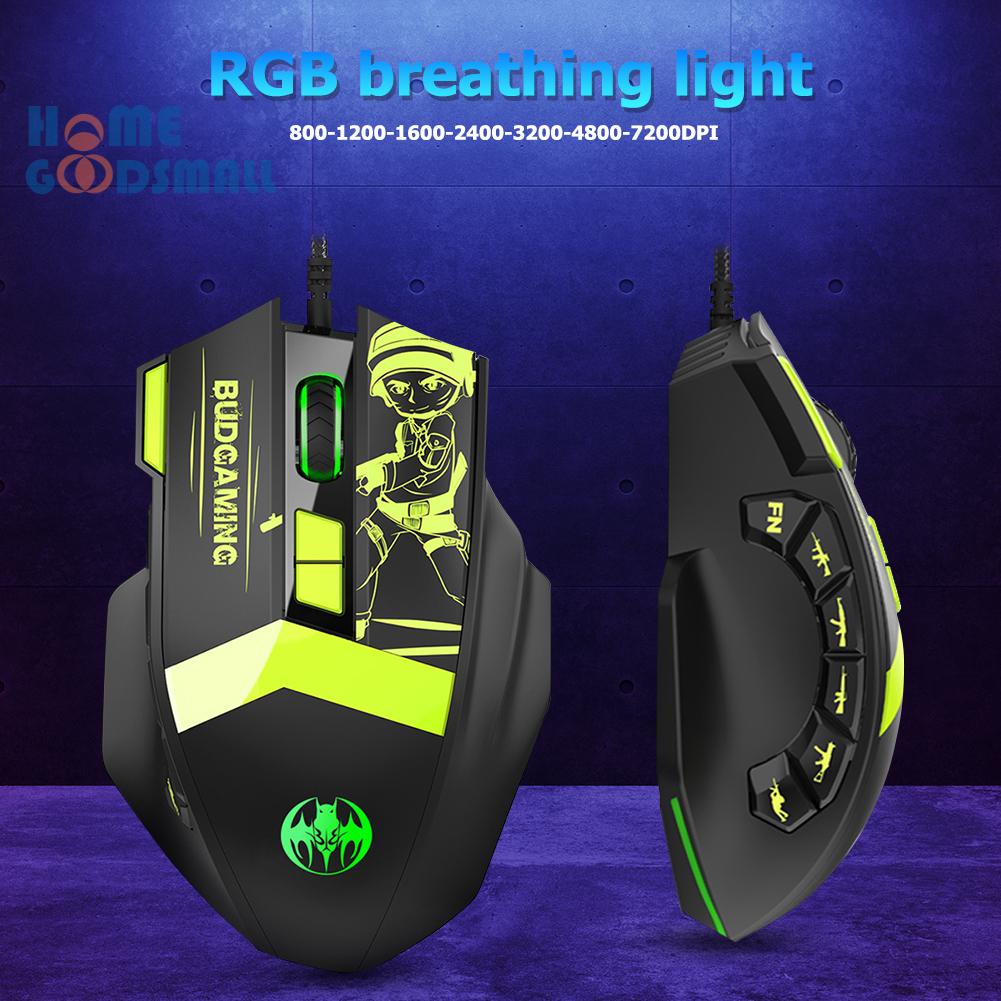 READY STOCK BLOODBAT GM28 RGB USB Wired Mouse 12 Buttons 7200DPI ...