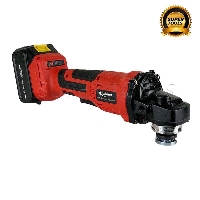 BONYA เครื่องเจียร์ไร้สาย 128V เครื่องเจียร์แบตเตอรี่ พร้อมแบตเตอรี่ 2 ก้อนกับอะแดปเตอร์ชาร์จไฟ ...