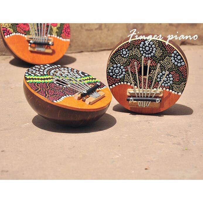 HOT Handmade folk instrument thumb piano Kalimba 7 Keys Tunable Coconut ...