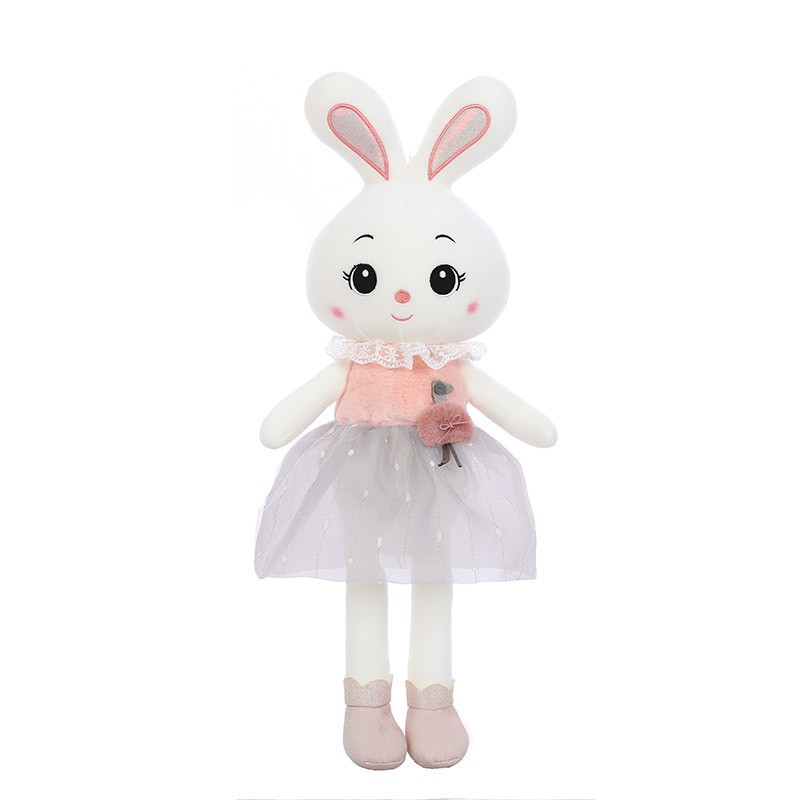 【Spot】Wholesale cute rabbit plush toy doll little white rabbit princess ...