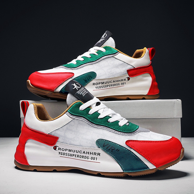 Hot StockShoes for Men Luxury Designer Sneakers Leather Mesh Splicing ...