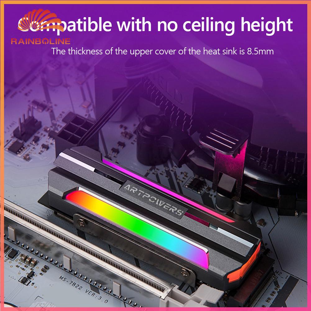 [RAIN]_M2 SSD Heatsink Cooler ARGB M.2 2280 NVME Solid State Hard Drive ...