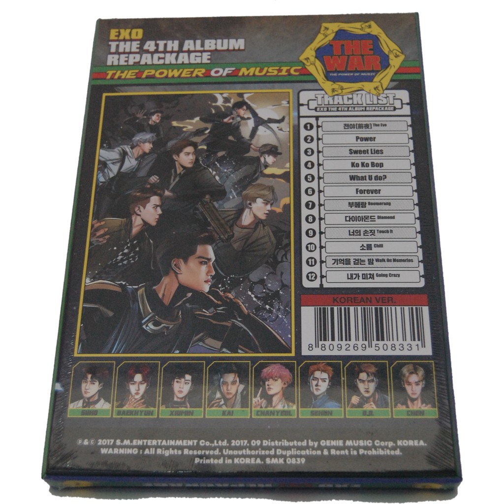 EXO - THE POWER OF MUSIC (Korean Ver.) IMPORT 4th Repackage Album The War - smtrue - ThaiPick