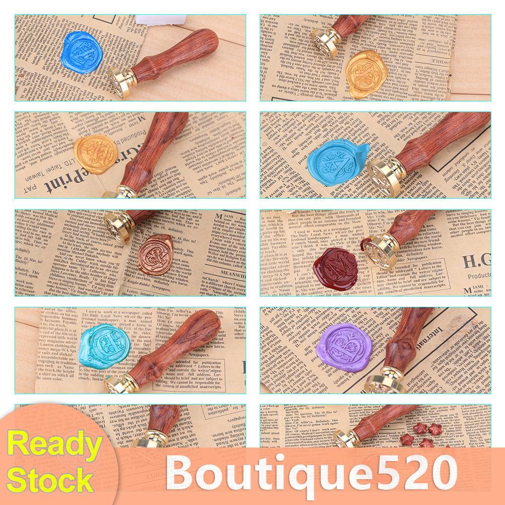 BouStock1Set Ancient English Alphabet Letter Metal Sealing Wax Stamps ...