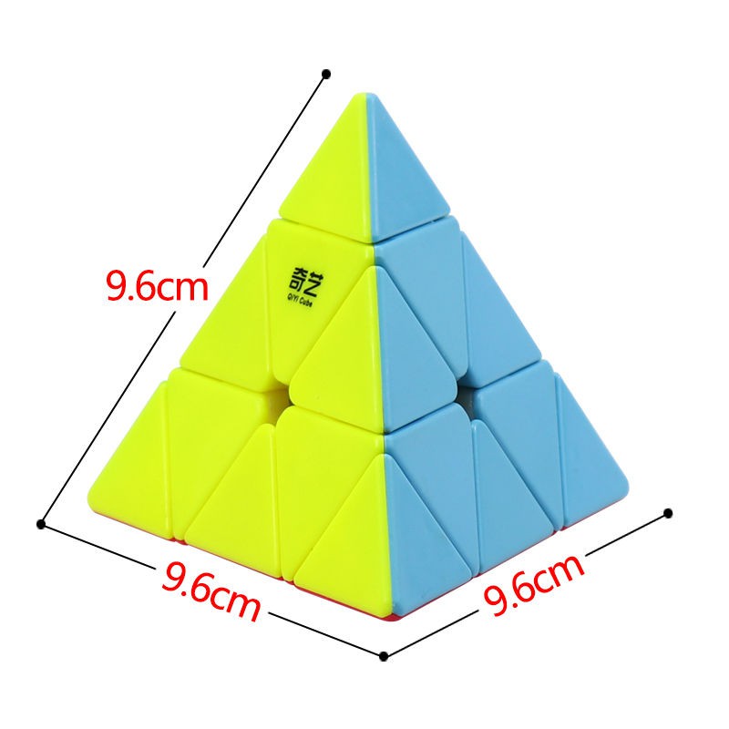 ก้อนปริศนาRubik s CubeQingyi Pyramid Cube Triangle Volcano Golden Brown ...