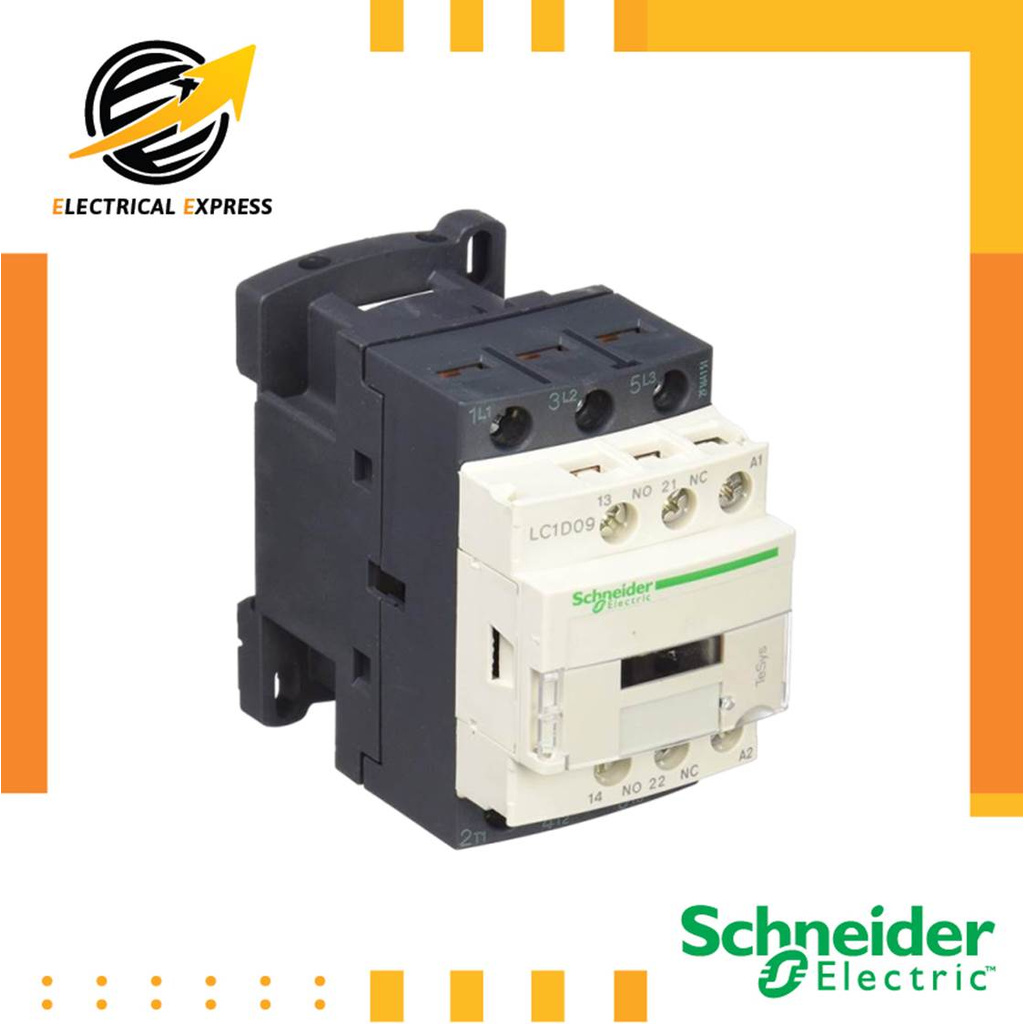 Schneider / แมกเนติก คอนแทคเตอร์ / Magnetic contactor / LC1D / LC1D09M7, 3P 9A 220VAC 1NO+1NC ...