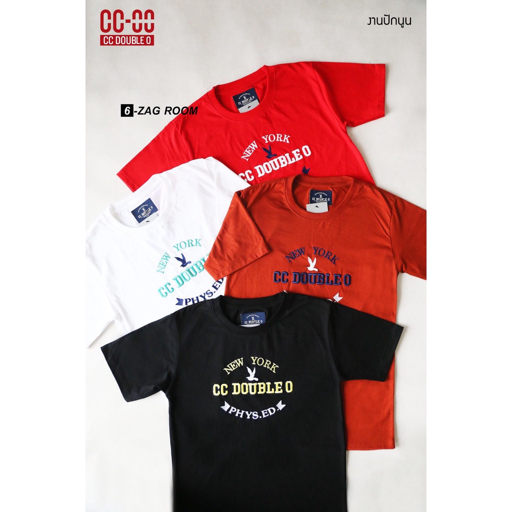 เสื้อยืดแขนสั้น งานปักนูน-งานป้ายCC-OO Cotton 100 (SMLXL) No.14 - d_dome_shop - ThaiPick
