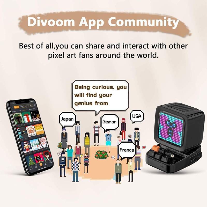 สินค้าพร้อมส่ง ลำโพงบลูทูธ Divoom Ditoo Plus รุ่น Retro Pixel Art Game ...