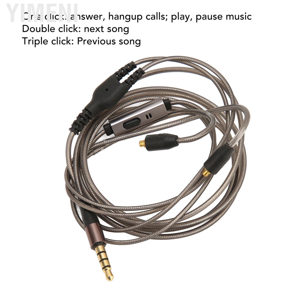 Yimeni Earphone Replacement Cable OFC Copper Gold Plated Soft Flexible ...