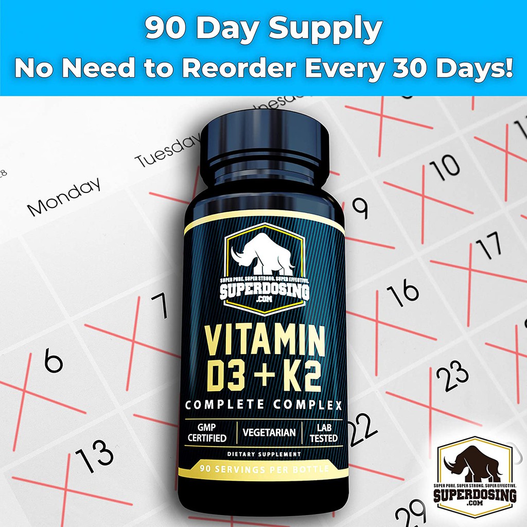 Max Strength 2 in 1 D3 and K2 with 10000 iu Vit D and 1500 mcg Vit K ...