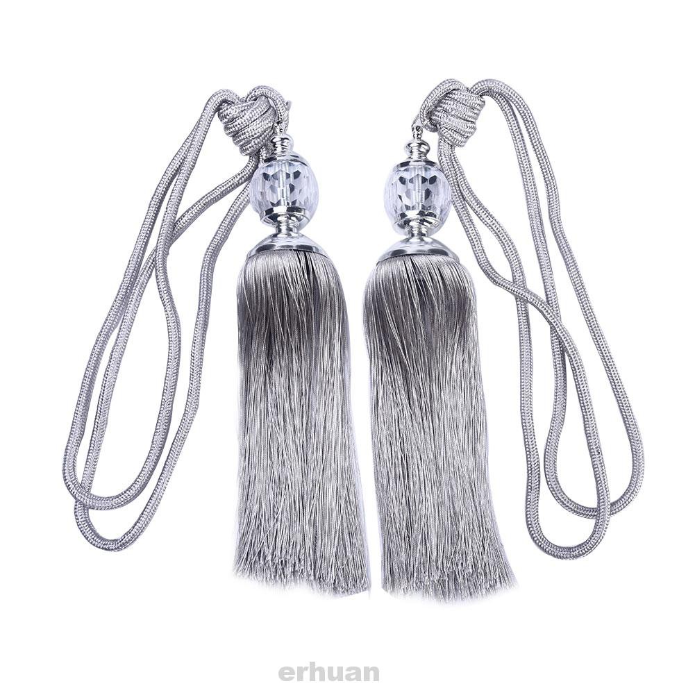 2 Pcs Crystal Tassel Curtain Tieback Clips Home Decor Ball Hanging ...