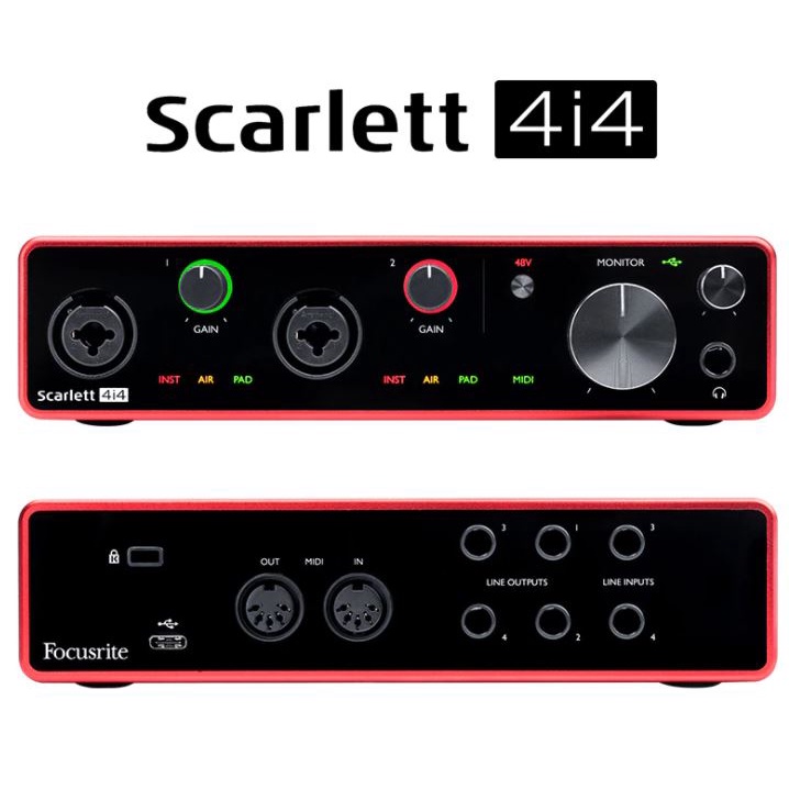 Focusrite Scarlett 4i4 (3rd Gen) USB Audio Interface มีปรีแอมป์ในตัว ...