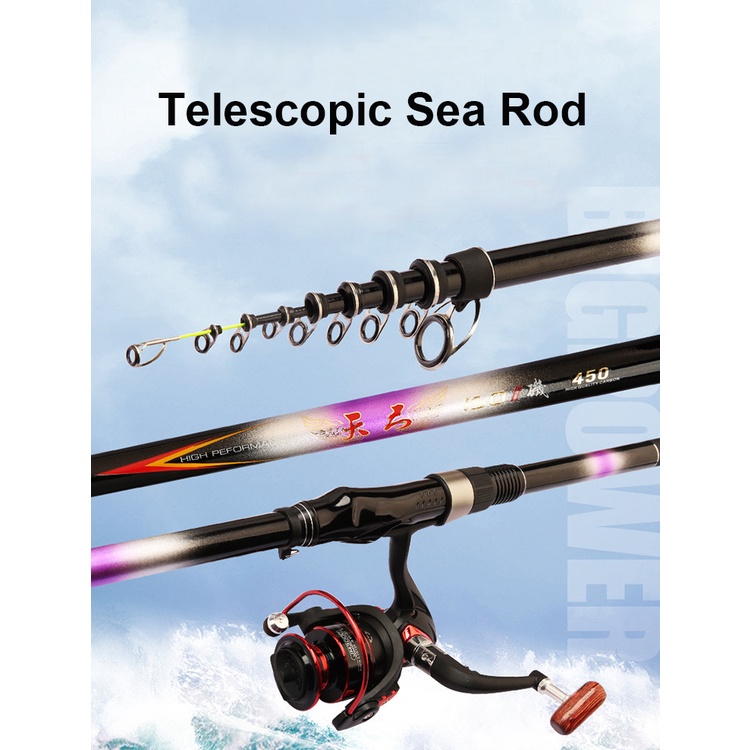 High Quality Fishing Rod High Carbon Fiber Telescopic Black Handle ...