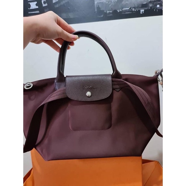 (แท้)ไซส์ S ปรับสายไม่ได้ สีน้ำตาล Chocolate Longchamp Le Pliage Neo ...