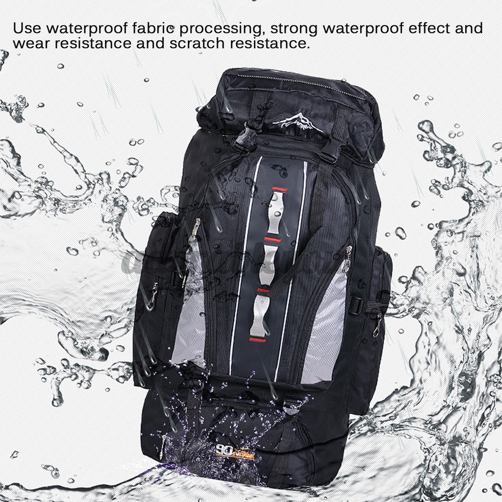 100L Hiking Daypack Mountaineering Bag Travel Waterproof Camping ...