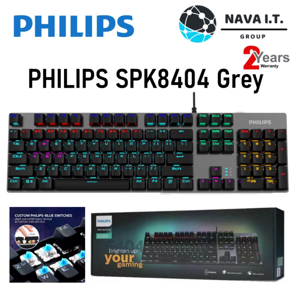 (กรุงเทพฯ ด่วน 1 ชั่วโมง)คีบอร์ดเกมมิ่ง RGB Philips Mechanical Gaming ...